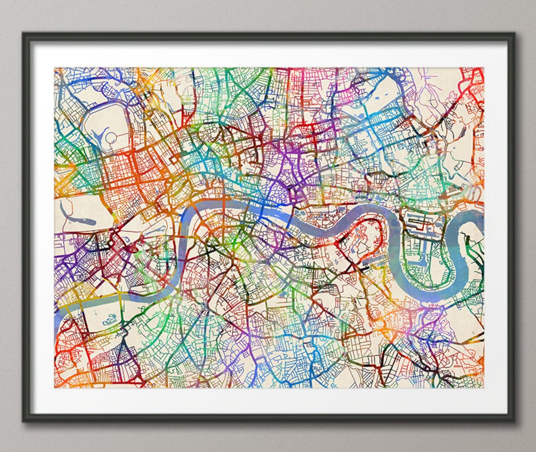 London Map, Art Print, Street Map of London England (2063) - Etsy