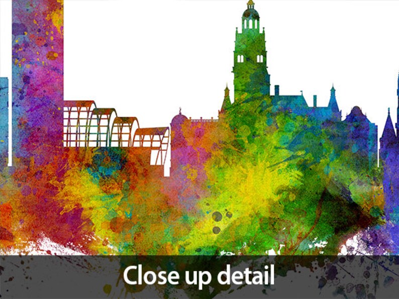 Sheffield Skyline England Cityscape Painting Art Print Poster - Etsy