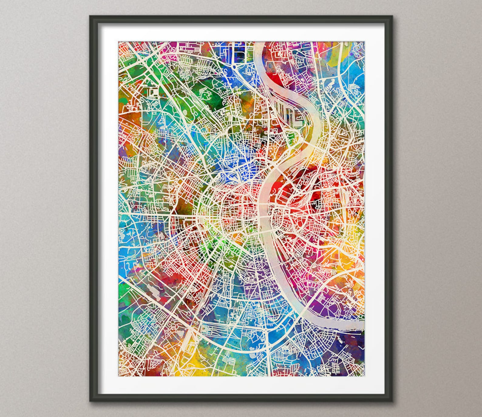 Cologne Map Köln Germany City Map Watercolour Art Print - Etsy