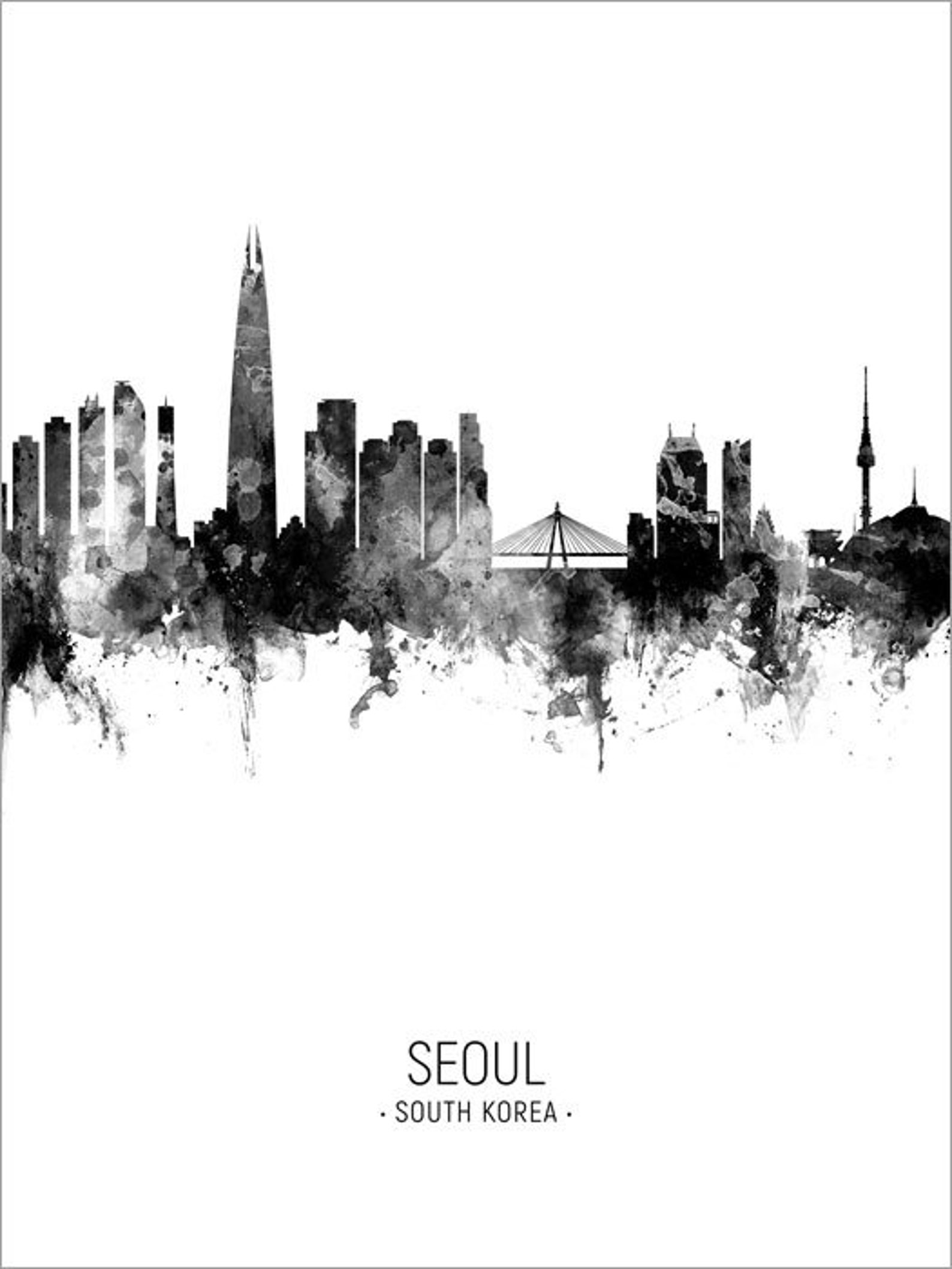 Seoul Skyline Seoul South Korea Cityscape Art Print Poster - Etsy
