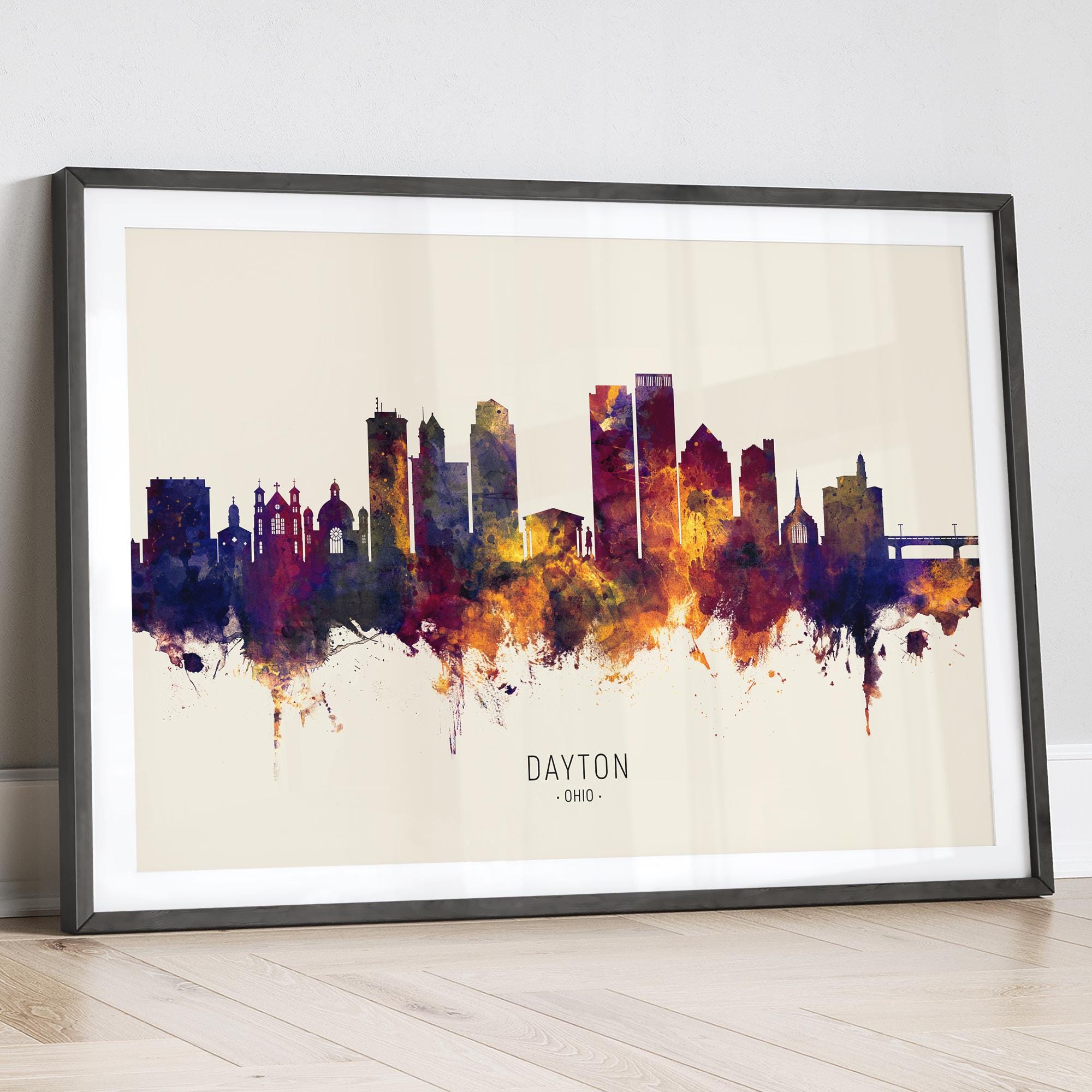 Dayton Skyline Ohio, Cityscape Painting Art Print Poster LX (15155) - Etsy
