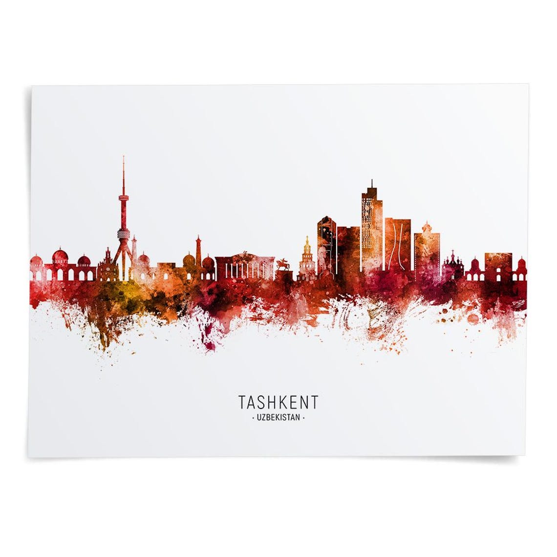 Tashkent Skyline Uzbekistan, Cityscape Painting Art Print Poster CX ...