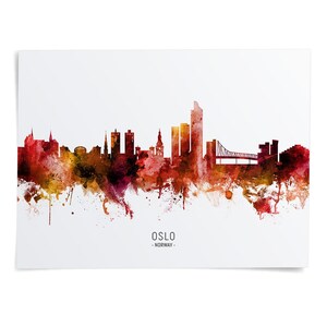 Oslo Skyline, Norway - Cityscape Painting Art Print Poster CX (6661) - Etsy