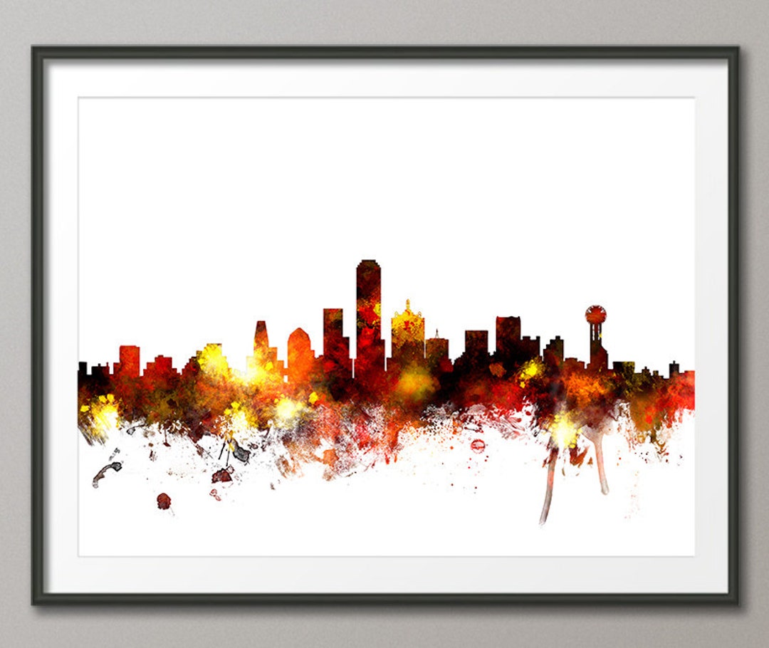 Dallas Skyline, Dallas Texas Cityscape Art Print 1082 - Etsy