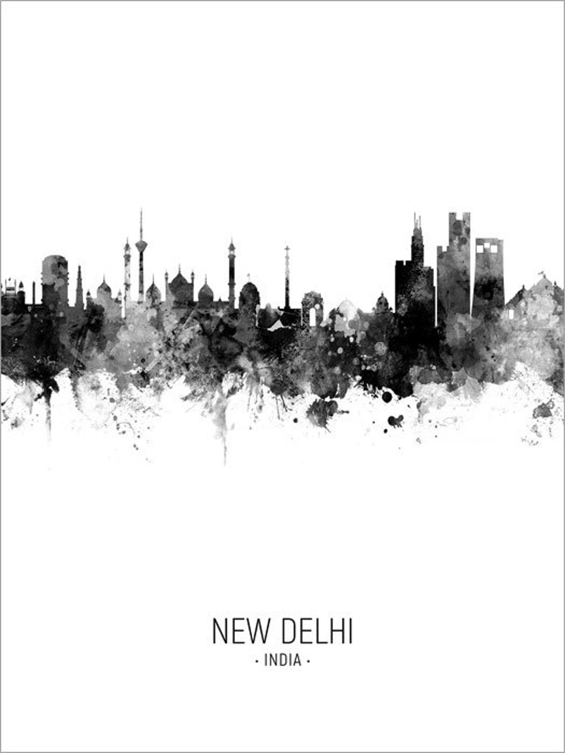 New Delhi Skyline New Delhi India Cityscape Art Print Poster - Etsy