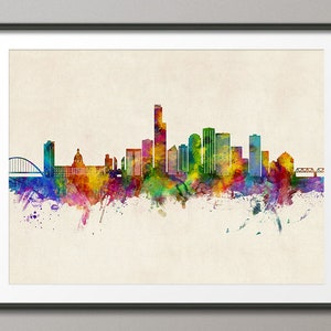 Edmonton Skyline, Edmonton Canada Cityscape Art Print (26990) - Etsy
