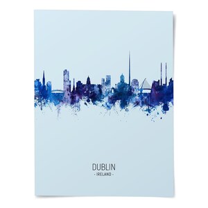 Dublin Skyline, Ireland Cityscape Art Print Poster Portrait - PX (4938 ...