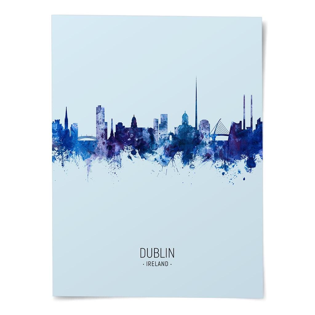 Dublin Skyline, Ireland Cityscape Art Print Poster Portrait - PX (4938 ...
