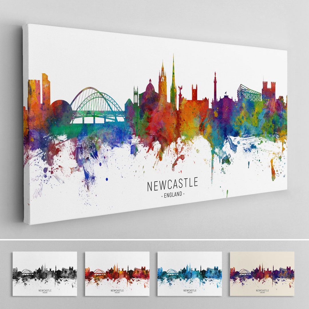 Newcastle Skyline Canvas, Newcastle Cityscape Canvas Art Print 6516 - Etsy