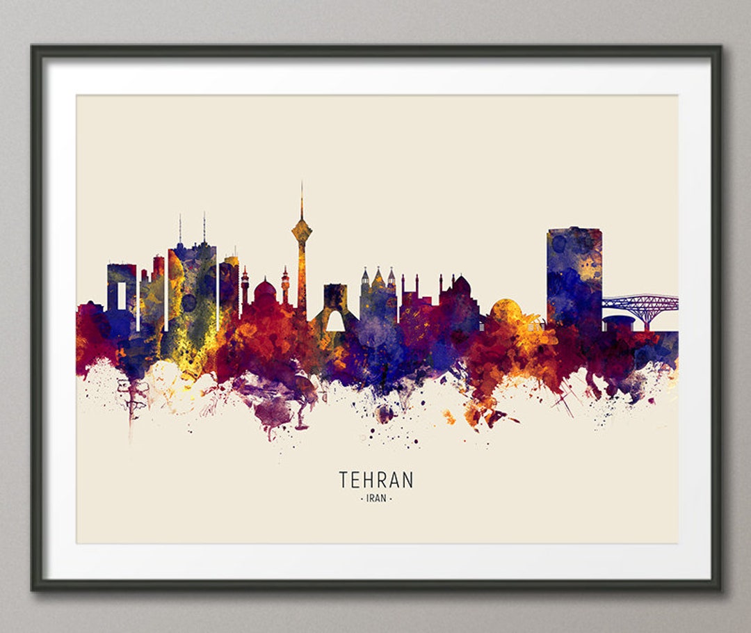 Tehran Skyline Iran Cityscape Painting Art Print Poster LS - Etsy
