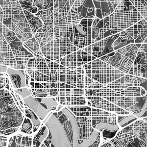 Washington DC Map, City Street Map Art Print (2334) - Etsy