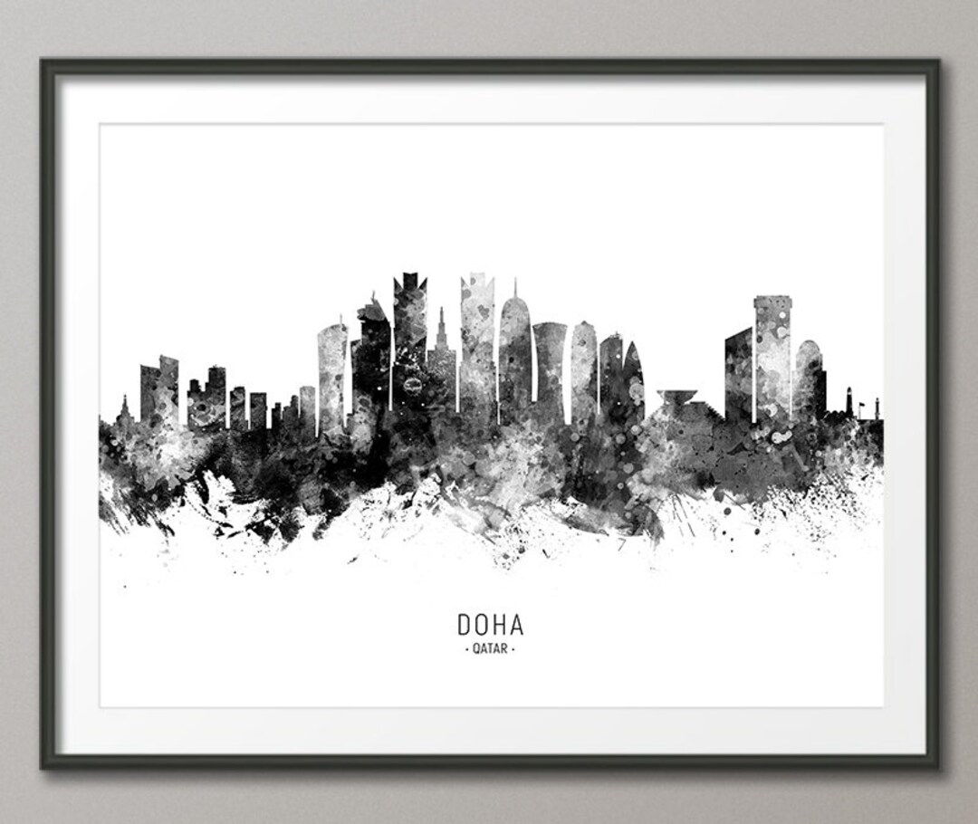 Doha Skyline Doha Qatar Cityscape Art Print Poster 11612 - Etsy