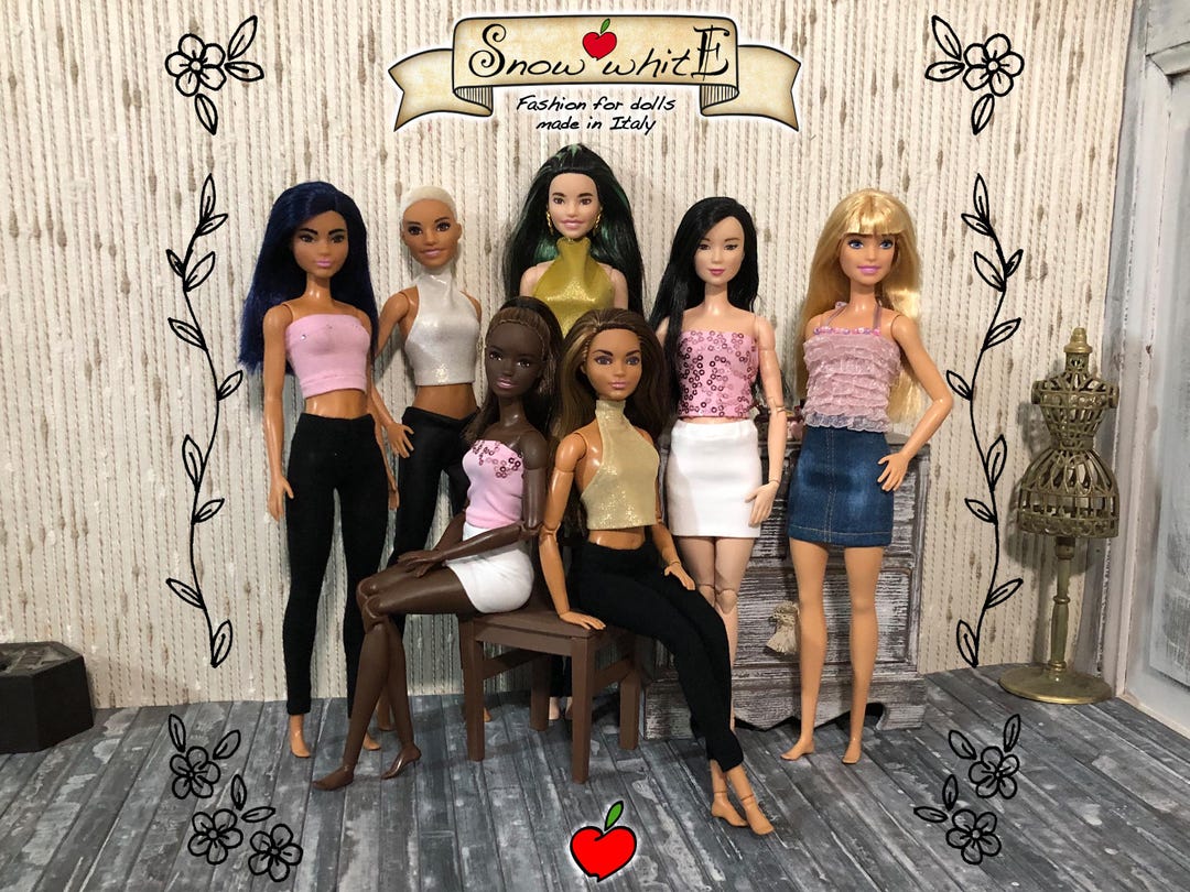 Strapless Fashion Doll Top: Glitter Lycra, Sequins, Rhinestones - 11.5 ...
