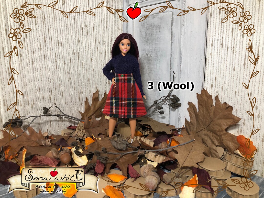 Skirt for Barbie Curvy. Stiff Fabric Skirts for Barbie Curvy and ...