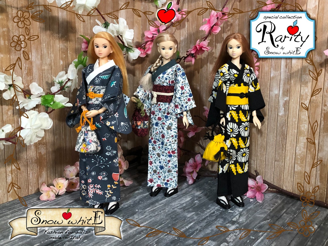 Yukata, Kimono for Doll 1/6 Scale, 27 Cm, 10.6 Inch, 28 Cm, 11 Inch, Momoko, Blythe, Azone Pure ...