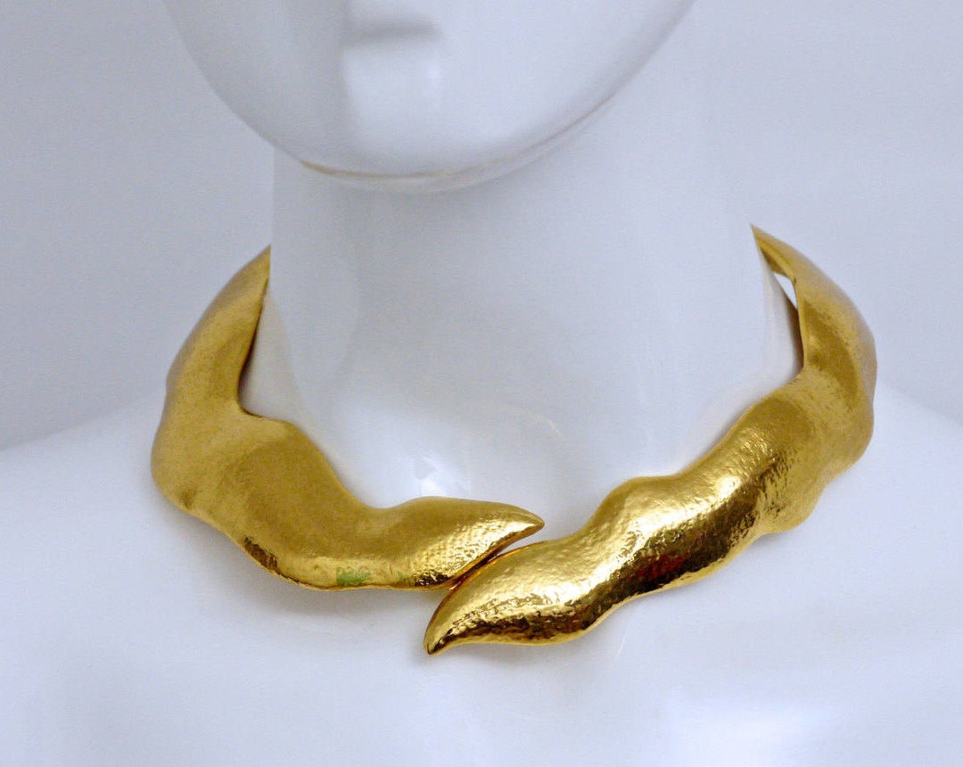 Vintage YSL Yves Saint Laurent Snake Rigid Choker Necklace - Etsy