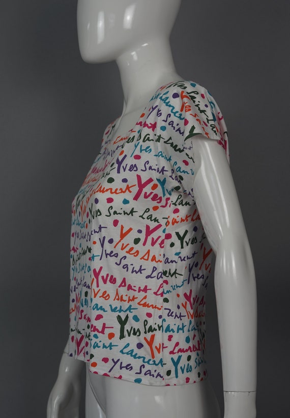 Vintage YVES SAINT LAURENT Signature Colour Block T-S… - Gem