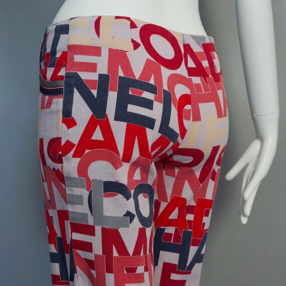 Vintage CHANEL All Over Logo Colourful Printed Trouse… - Gem
