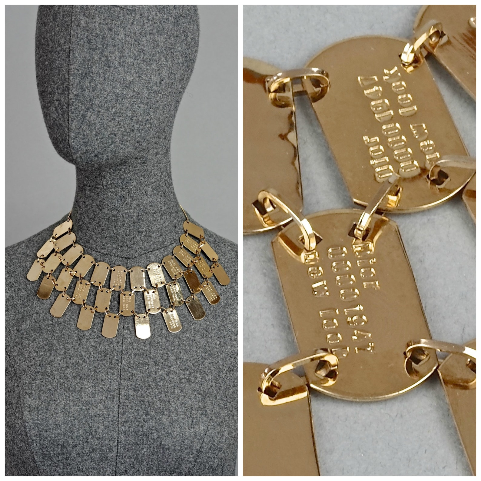 Vintage CHRISTIAN DIOR Logo Name Plate Multi Strand Necklace - Etsy
