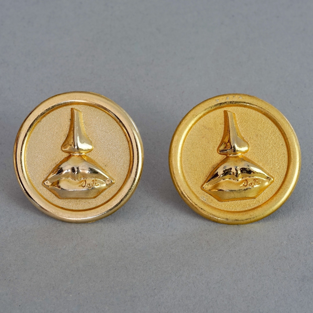 Vintage SALVADOR DALI Iconic Nose Mouth Novelty Earrings - Etsy