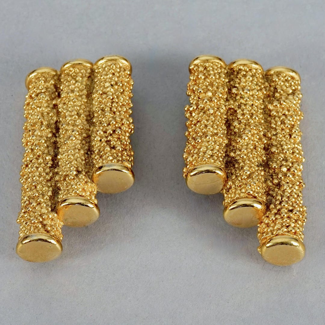 Vintage YVES SAINT LAUNRENT Ysl Textured Modernist Tubular Pipe ...