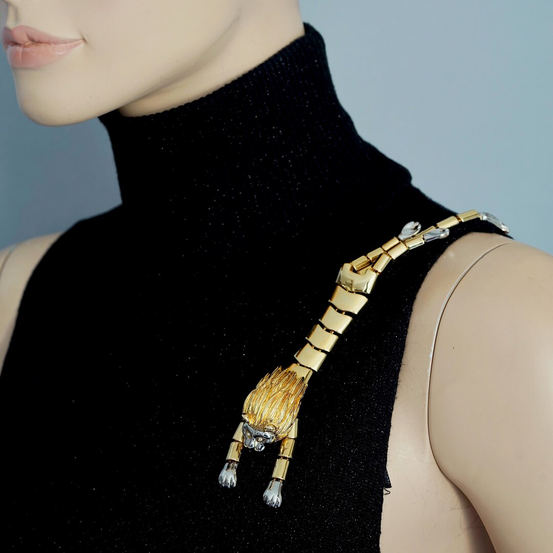 Vintage Massive 1980s Lion Articulated Shoulder Brooch - Etsy