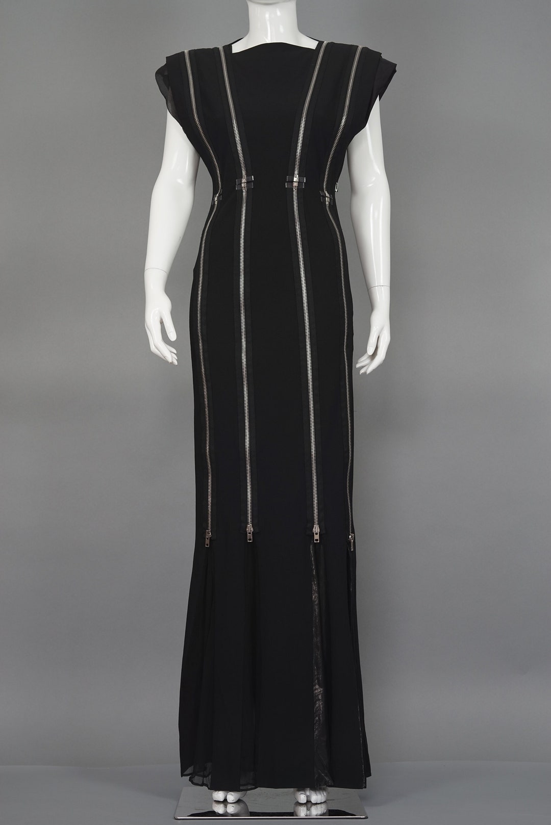 Vintage Rare JEAN PAUL GAULTIER Multi Zipper Black Long Dress Gown - Etsy