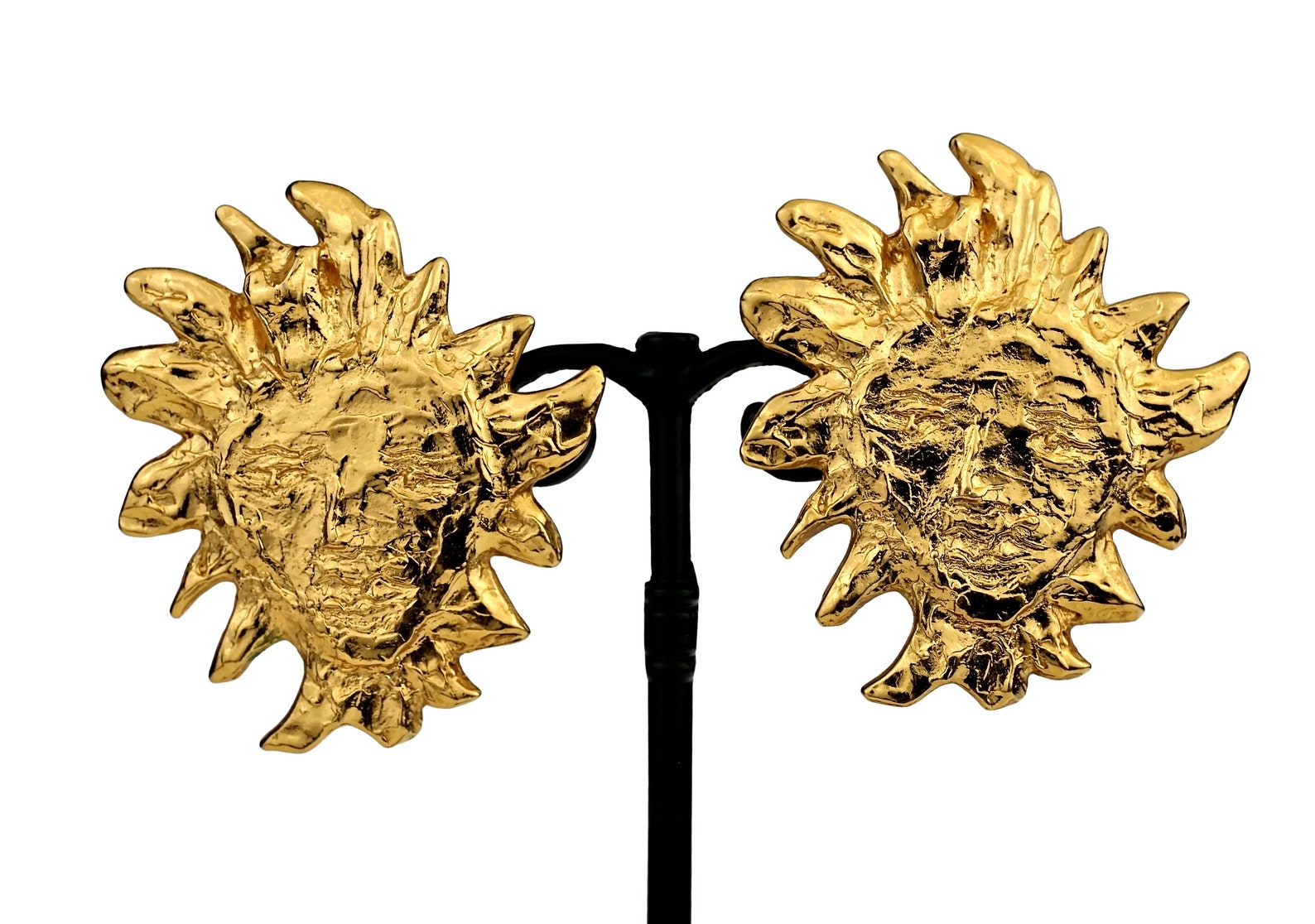 Vintage Massive YVES SAINT LAURENT Ysl Sun Face Earrings by Robert ...