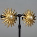Vintage EDOUARD RAMBAUD Sunburst Pearl Earrings - Etsy