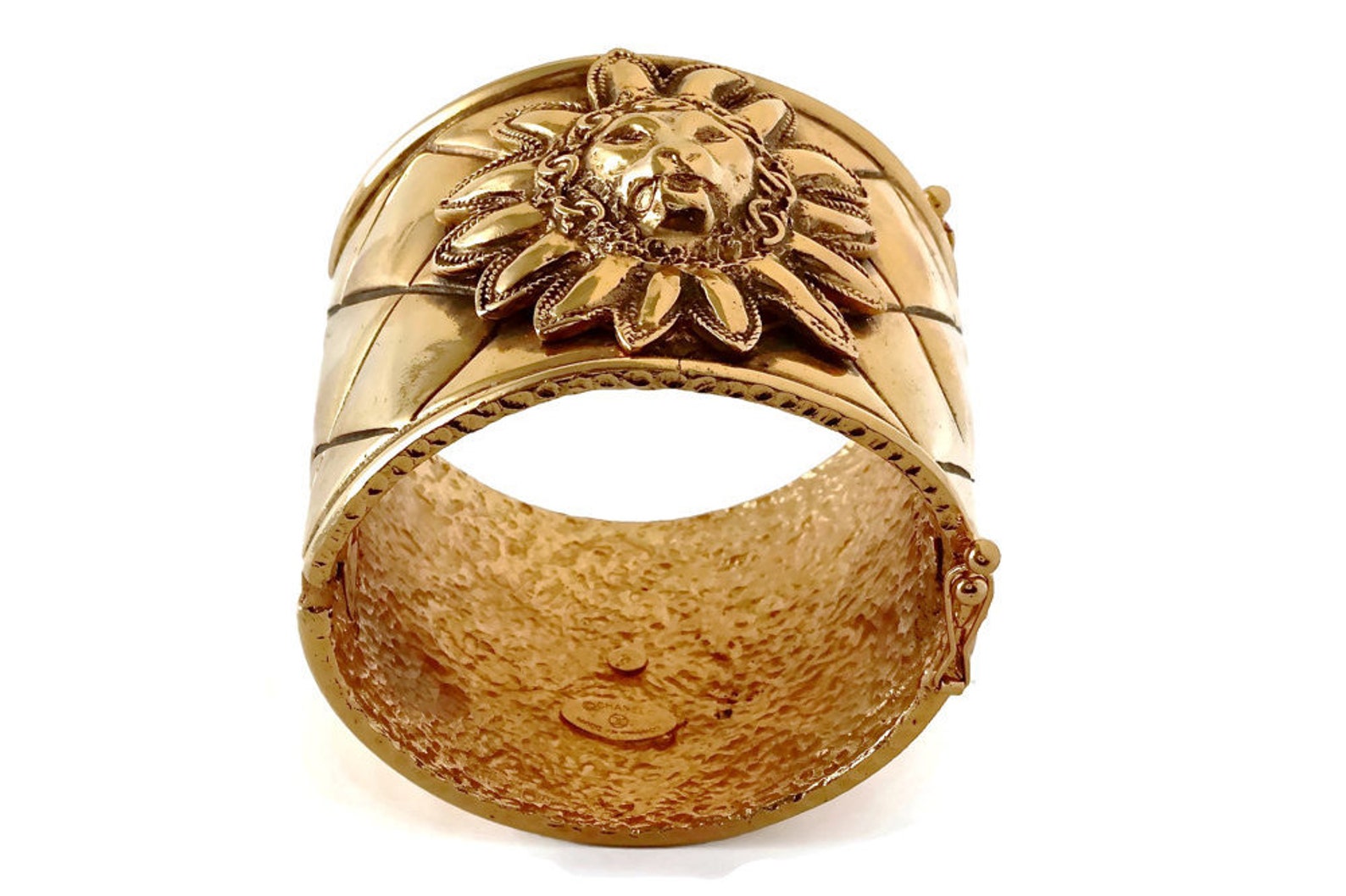Vintage CHANEL Iconic Lion Head Logo Quilted Bracelet Cuff - Etsy