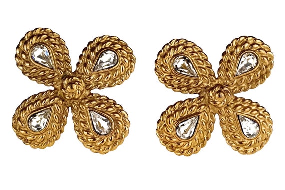 Vintage YVES SAINT LAURENT Ysl Flower Torsade Rhinest… - Gem