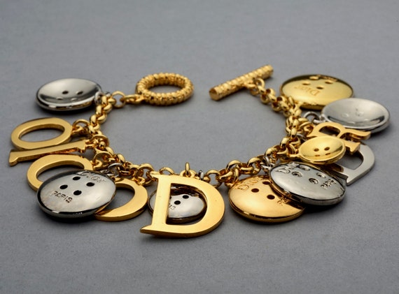 Vintage Iconic CHRISTIAN DIOR Letters and Buttons Cha… - Gem