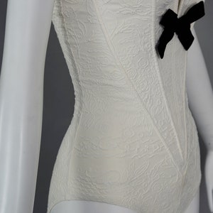 Vintage CHRISTIAN LACROIX Wired Corset Embossed Brocade Ivory White ...