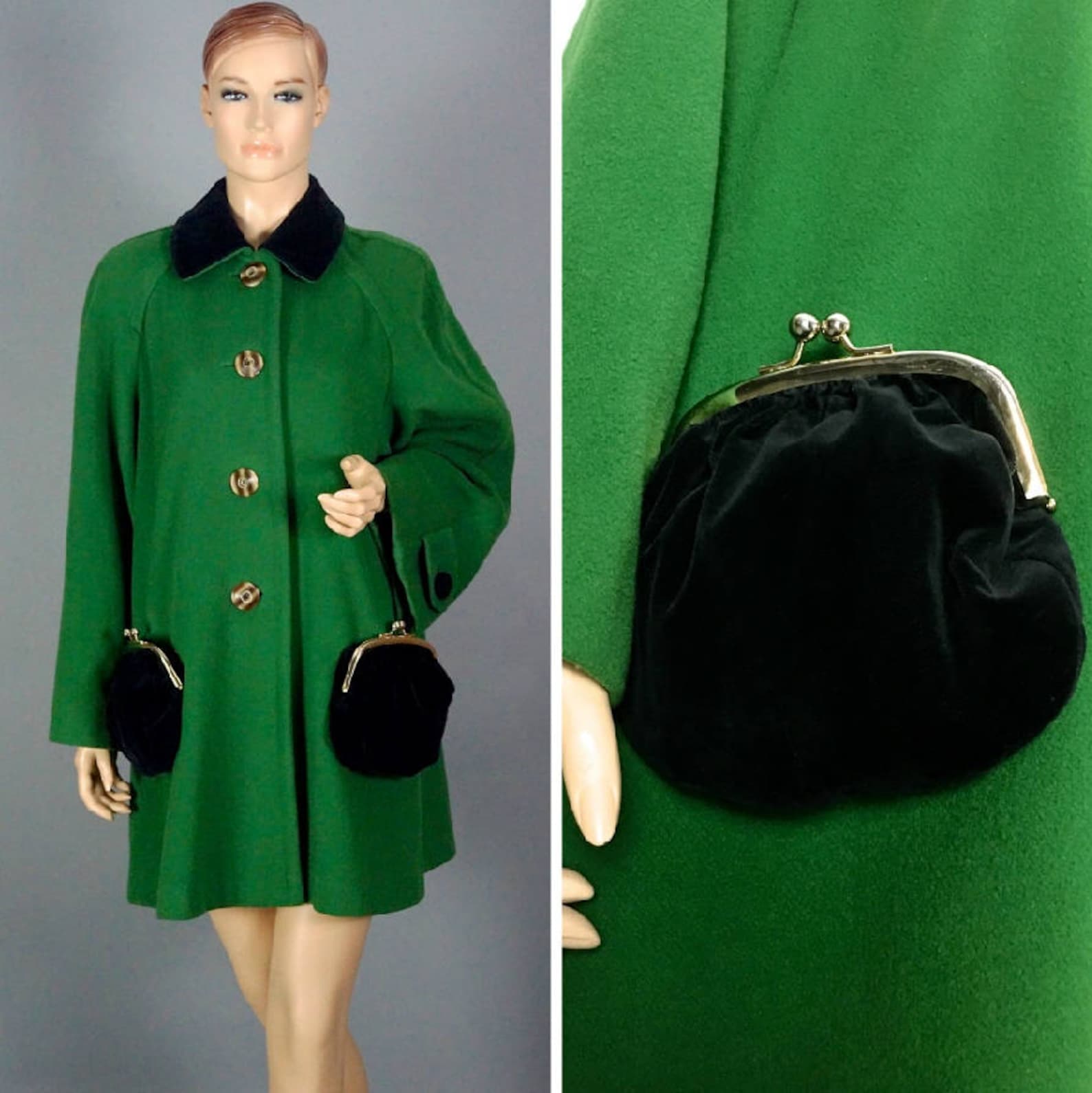Vintage MOSCHINO Cheap and Chic Purse Kiss Lock Pocket Swing Coat - Etsy