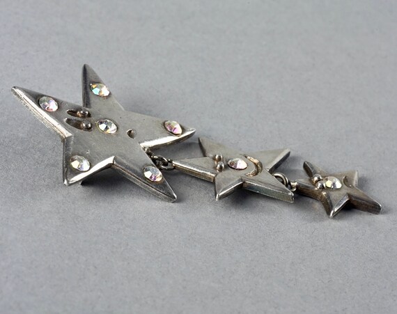 Vintage 1987 BILLY BOY 3 Tier Star Face Rhinestone Br… - Gem