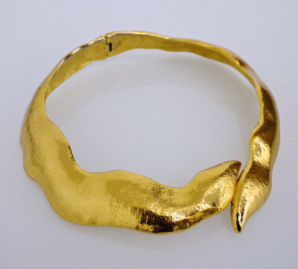 Vintage YSL Yves Saint Laurent Snake Rigid Choker Necklace | Etsy