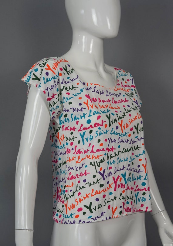 Vintage YVES SAINT LAURENT Signature Colour Block T-S… - Gem