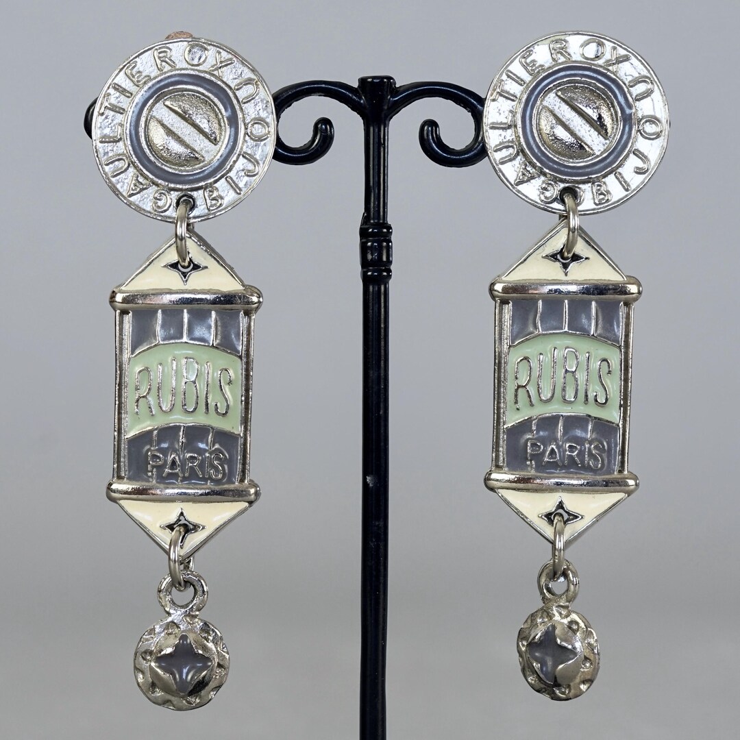 Vintage JEAN PAUL GAULTIER "bijoux Rubis Paris" Enamel Dangling ...