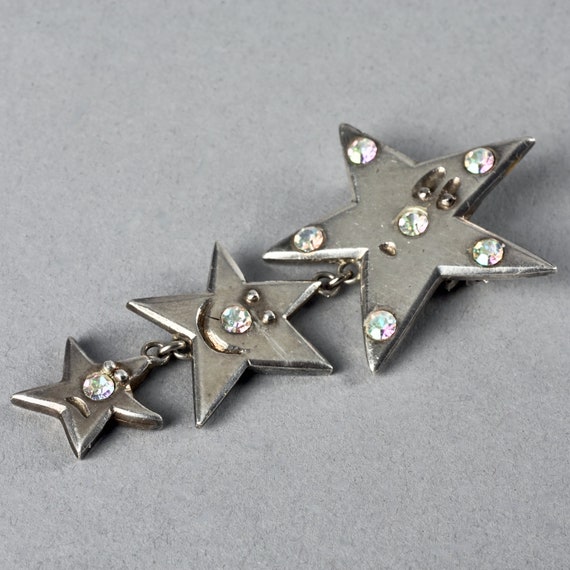 Vintage 1987 BILLY BOY 3 Tier Star Face Rhinestone Br… - Gem