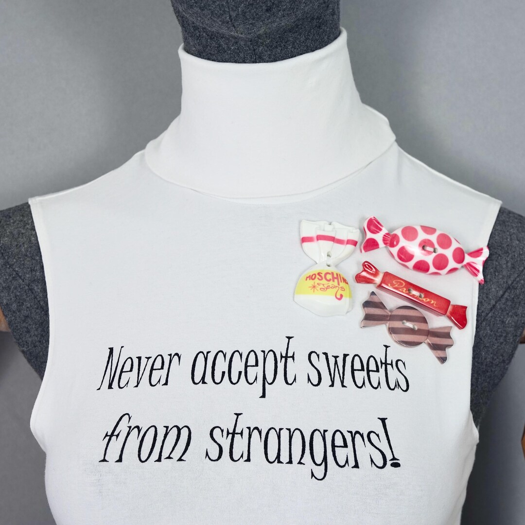Vintage MOSCHINO "never Accept Sweets From Strangers!" Candy ...
