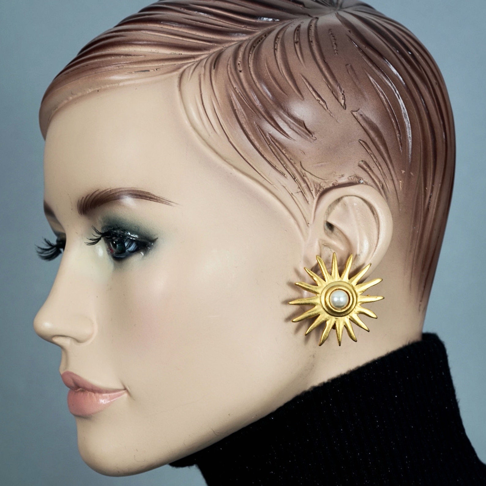 Vintage EDOUARD RAMBAUD Sunburst Pearl Earrings - Etsy