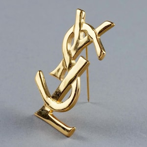 Vintage Huge YVES SAINT LAURENT Ysl Logo Brooch - Etsy