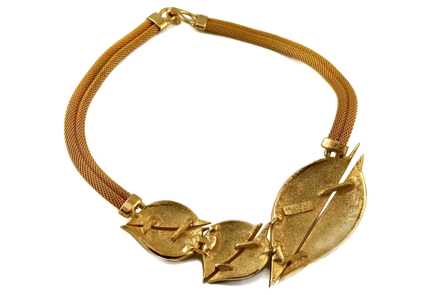 Vintage BALENCIAGA Enamel Leaves Mesh Choker Necklace - Etsy Vintage BALENCIAGA Enamel Leaves Mesh Choker Necklace - Etsy