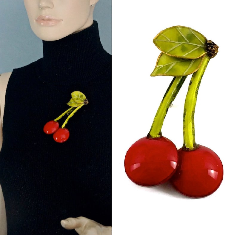 Vintage Massive CILEA PARIS Cherry Fruit Brooch - Etsy