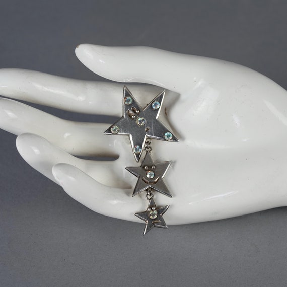 Vintage 1987 BILLY BOY 3 Tier Star Face Rhinestone Br… - Gem