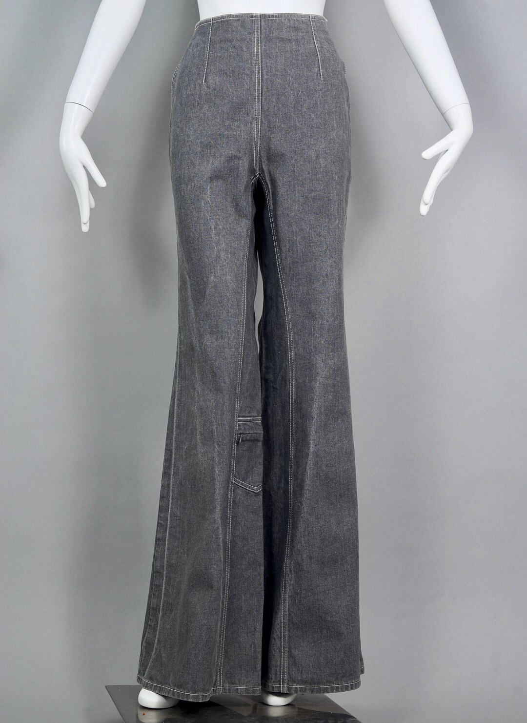 Vintage 2001 CHANEL Crystal CC Logo Flared Cargo Denim Pants - Etsy