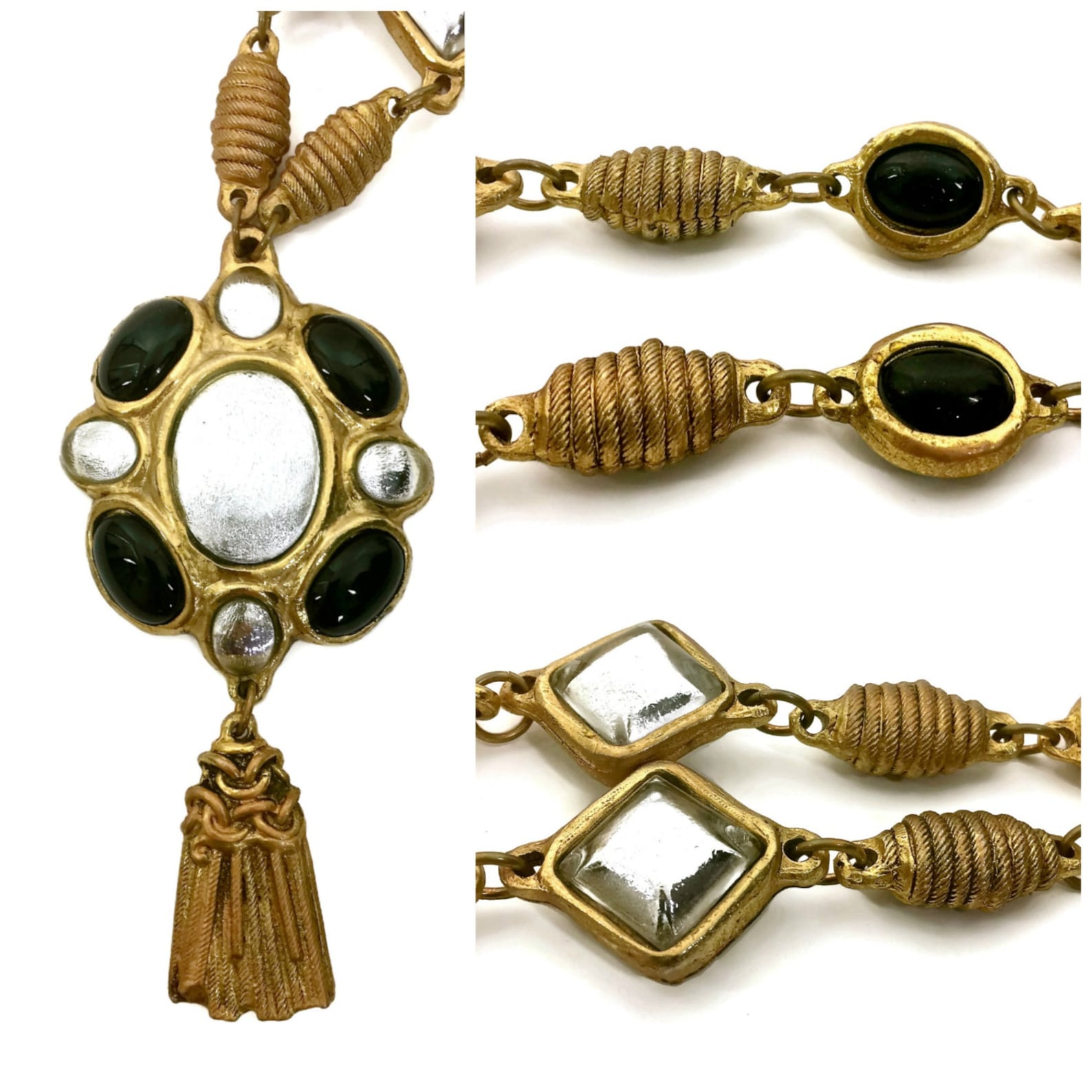 Vintage Massive KALINGER Byzantine Tassel Necklace | Etsy