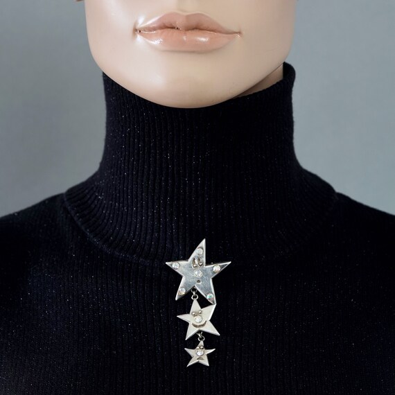 Vintage 1987 BILLY BOY 3 Tier Star Face Rhinestone Br… - Gem