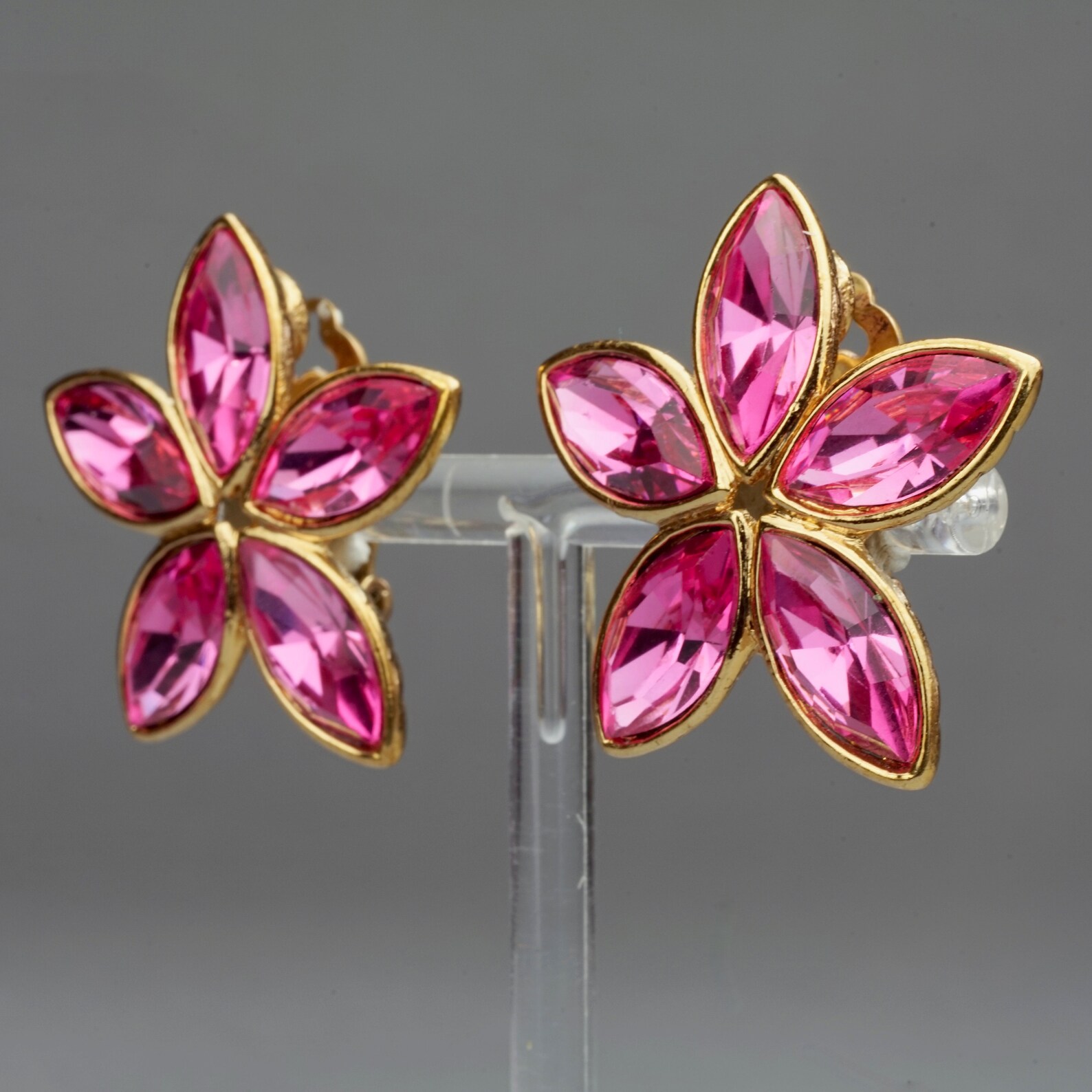 Vintage YVES SAINT LAURENT Ysl by Robert Goossens Pink Rhinestone ...