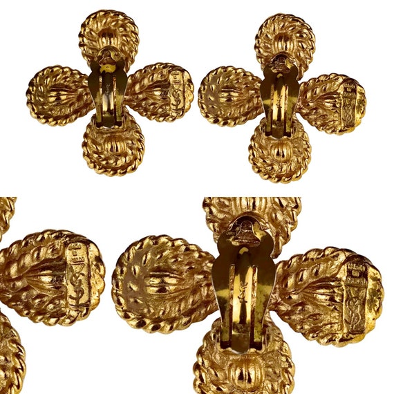 Vintage YVES SAINT LAURENT Ysl Flower Torsade Rhinest… - Gem